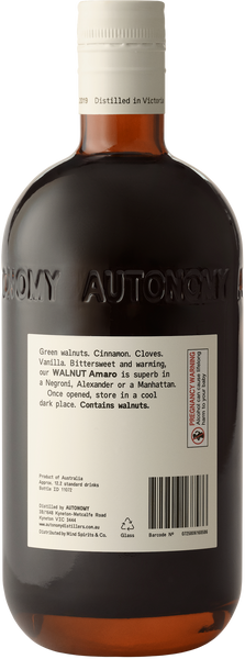 Autonomy Walnut Amaro Liqueur 22% 700ML | Mind Spirits & Co.